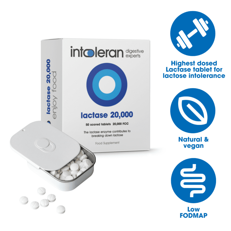 Lactase 20,000 - 50 tablets, highest dose lactase tablets | Intoleran