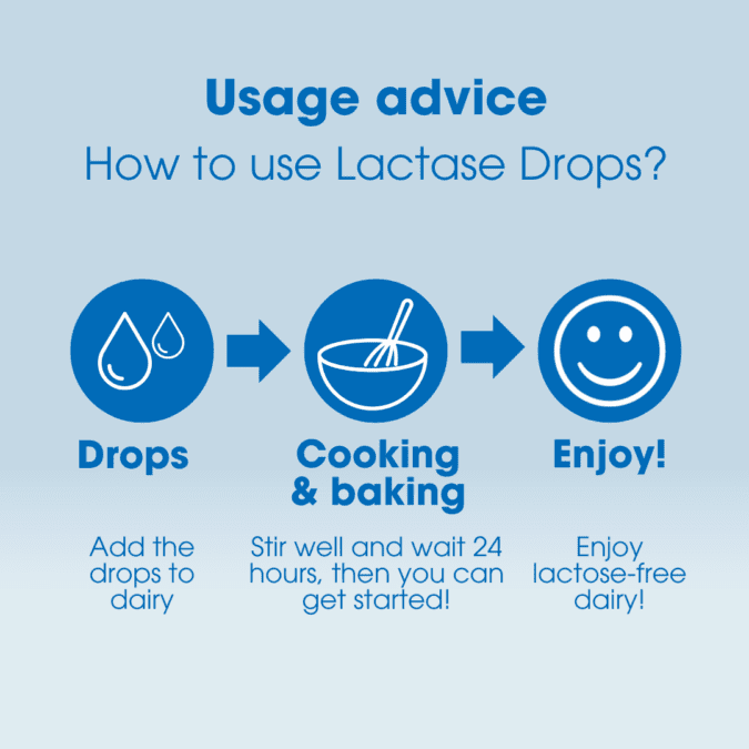 Lactase drops - 100 ml | Make dairy products lactose-free! | Intoleran