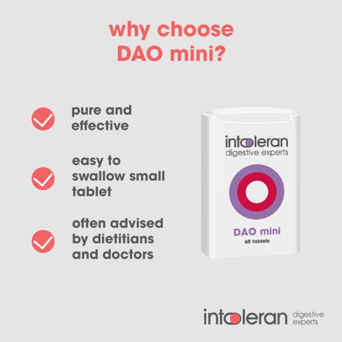 DAO mini - dispenser 60 tablets | Contains Diamine Oxidase | Intoleran