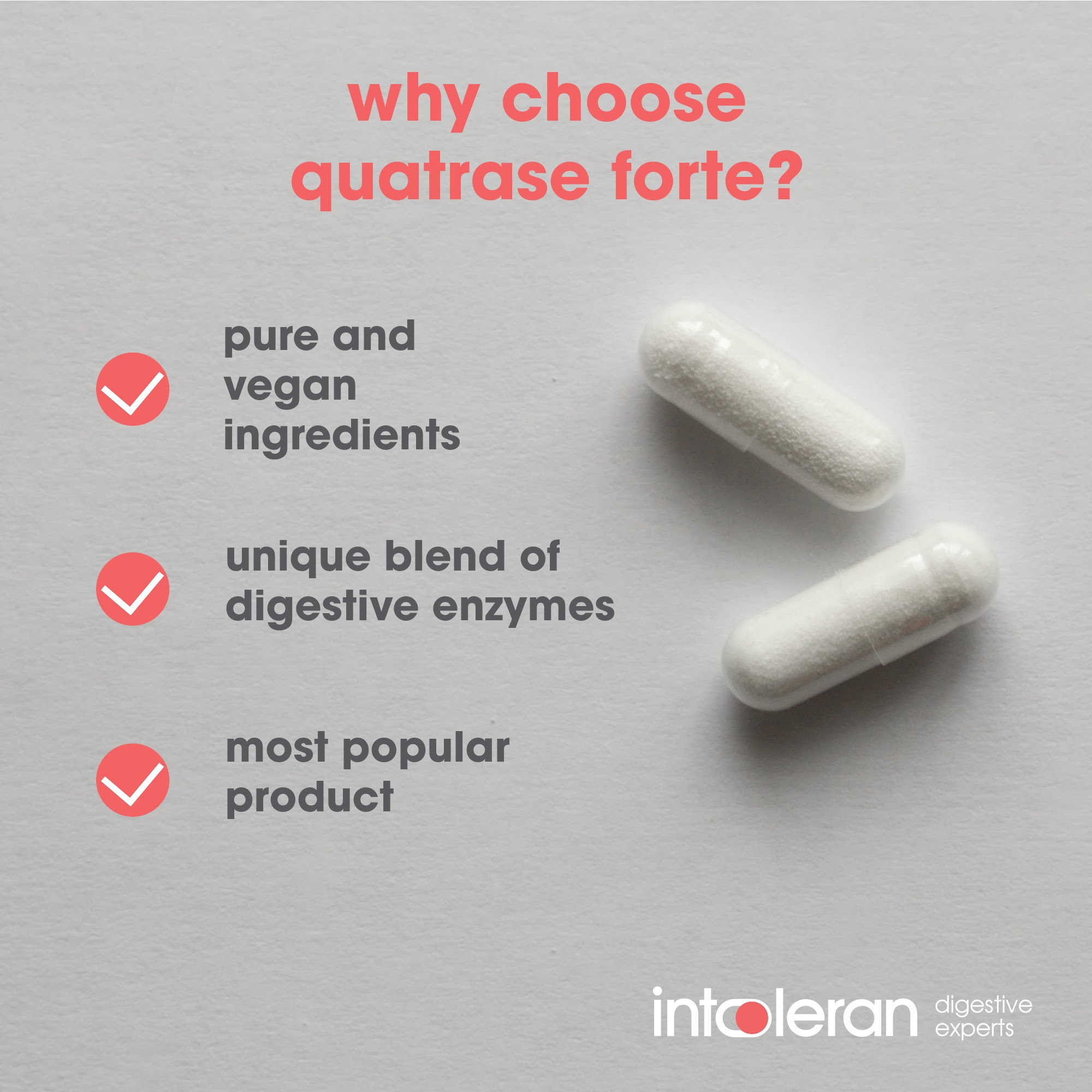 Quatrase forte- 36 capsules | Contains 4 different enzymes | Intoleran