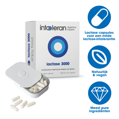 Lactase 3000 - 50 capsules | Capsules voor lactose-intolerantie | Intoleran