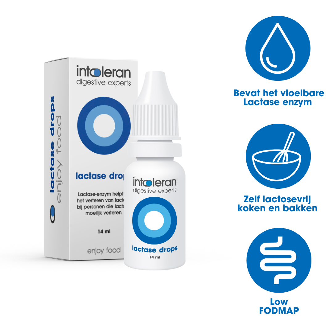 Lactase drops - 14 ml | Maak zelf zuivelproducten lactosevrij | Intoleran