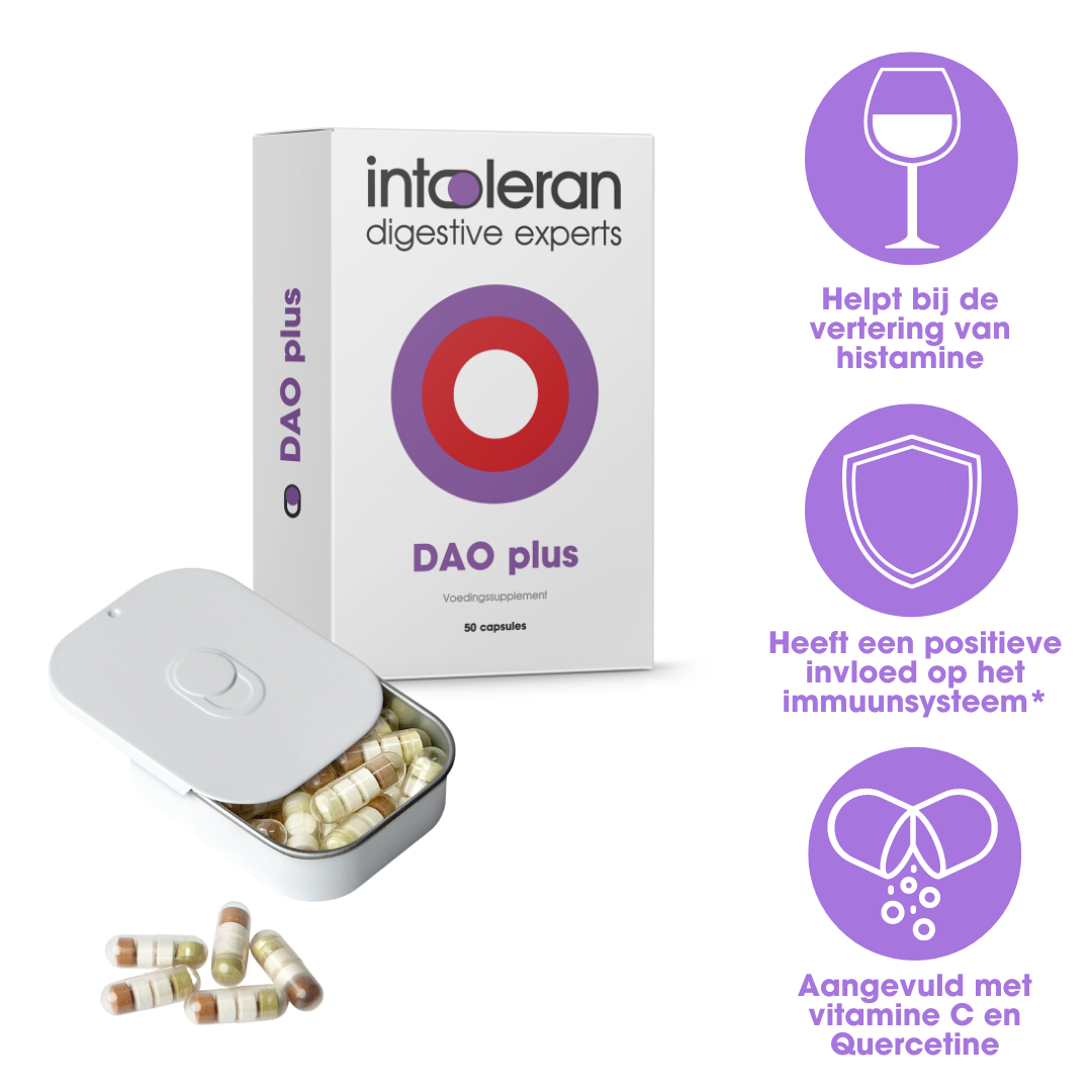 DAO plus - 50 capsules | Bevat Diamine Oxidase (DAO) | Intoleran