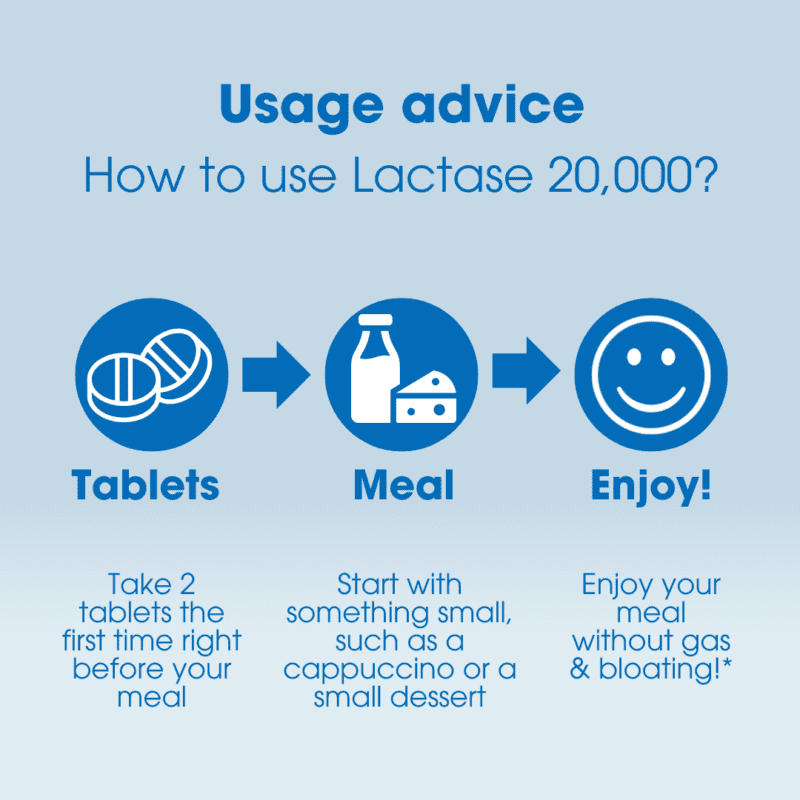 Lactase 20,000 - 50 tablets | Intoleran