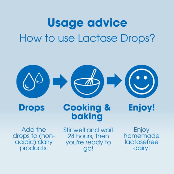 Lactase drops | Make dairy products lactose-free! | Intoleran