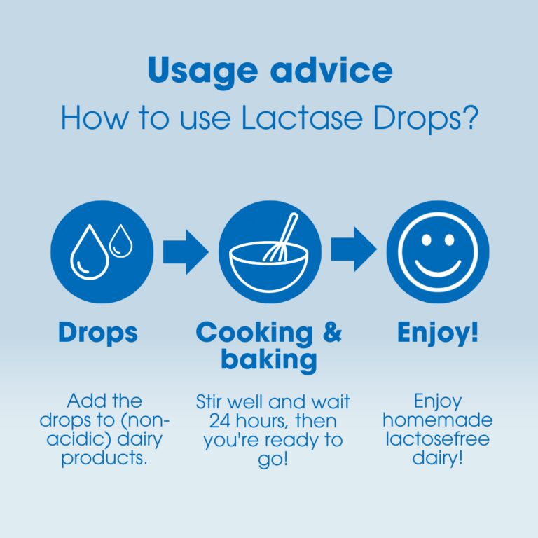 Lactase drops | Make dairy products lactose-free! | Intoleran