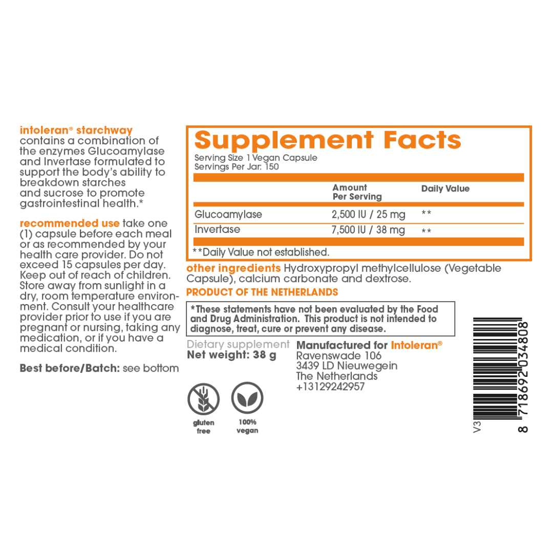 Starchway | Contains Invertase and Gluco-Amylase | Intoleran
